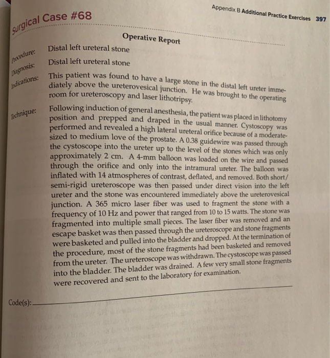Solved Appendix B Additional Practice Exercises 397 urgical | Chegg.com