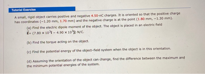 Solved Tutorial Exercise A small, rigid object carries | Chegg.com