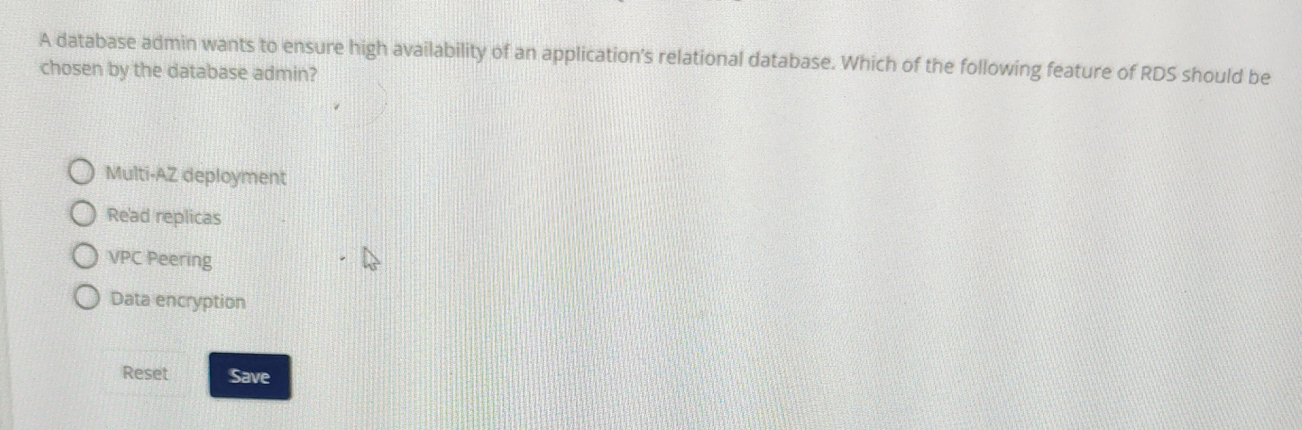 Solved A database admin wants to ensure high availability of | Chegg.com