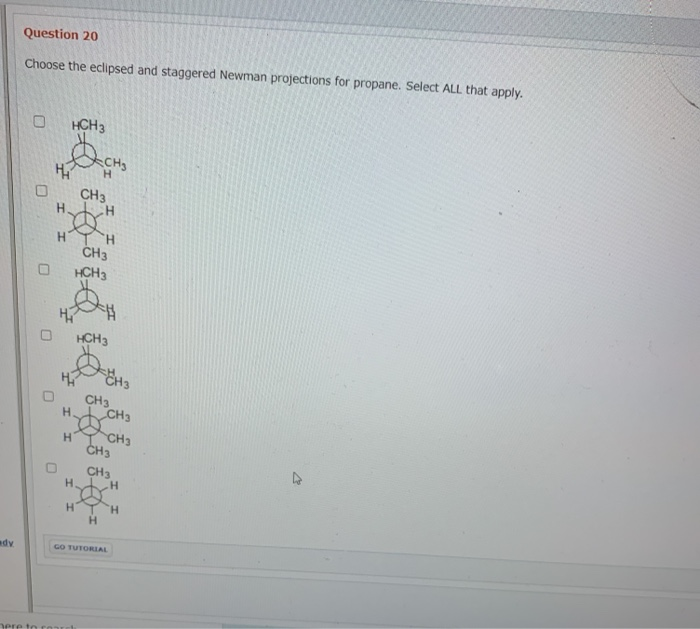 Solved Question 20 Choose the eclipsed and staggered Newman | Chegg.com