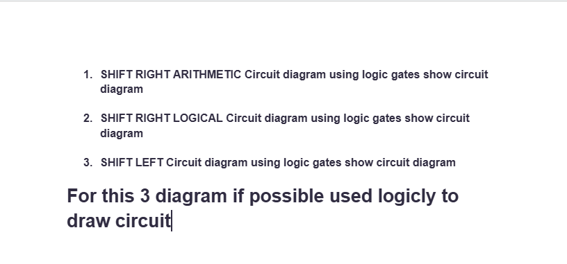 For this 3 ﻿diagram if possible used logicly to draw | Chegg.com