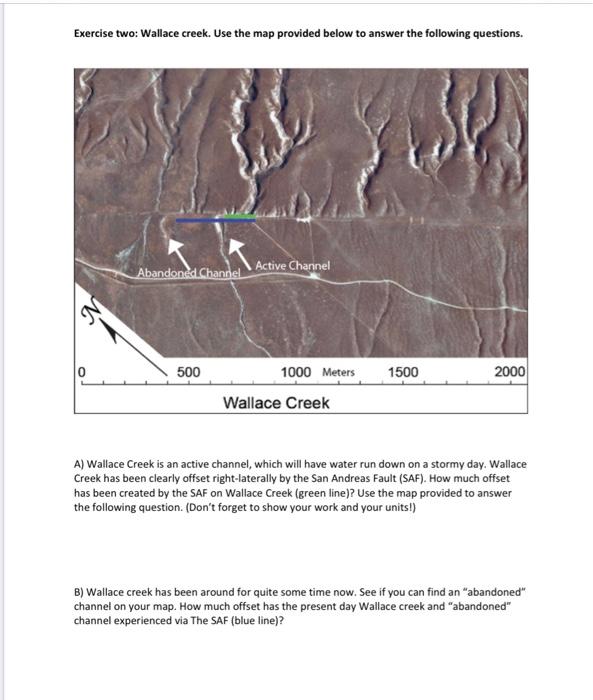 Solved Exercise two: Wallace creek. Use the map provided | Chegg.com