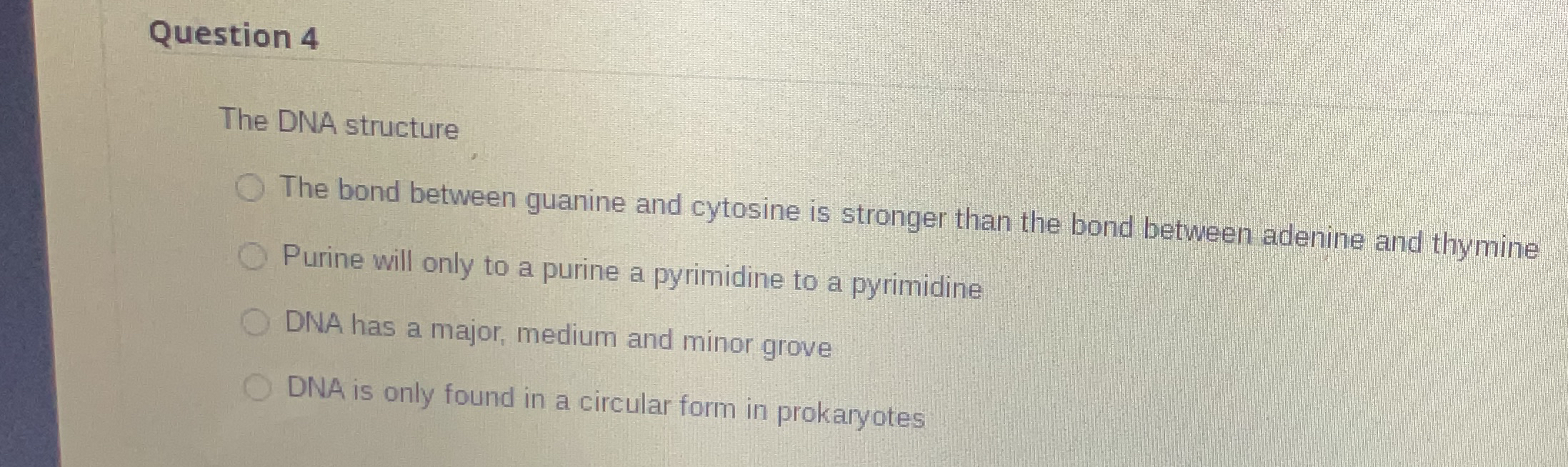 Solved Question 4The DNA structureThe bond between guanine | Chegg.com
