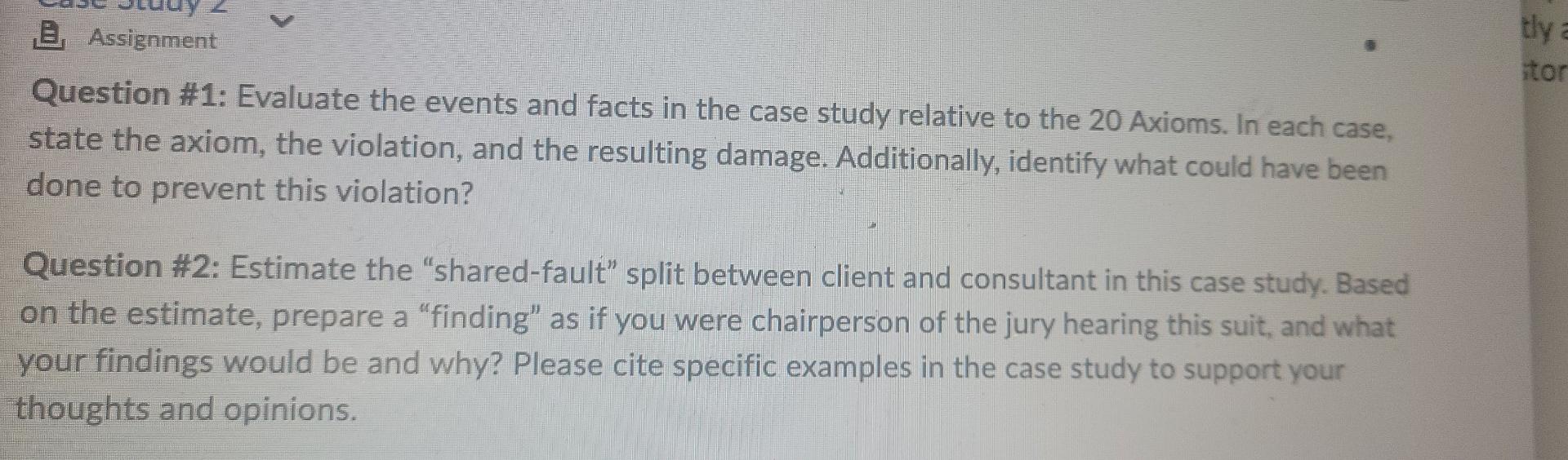 Case Study 2 Hide Assignment Information Instructions | Chegg.com