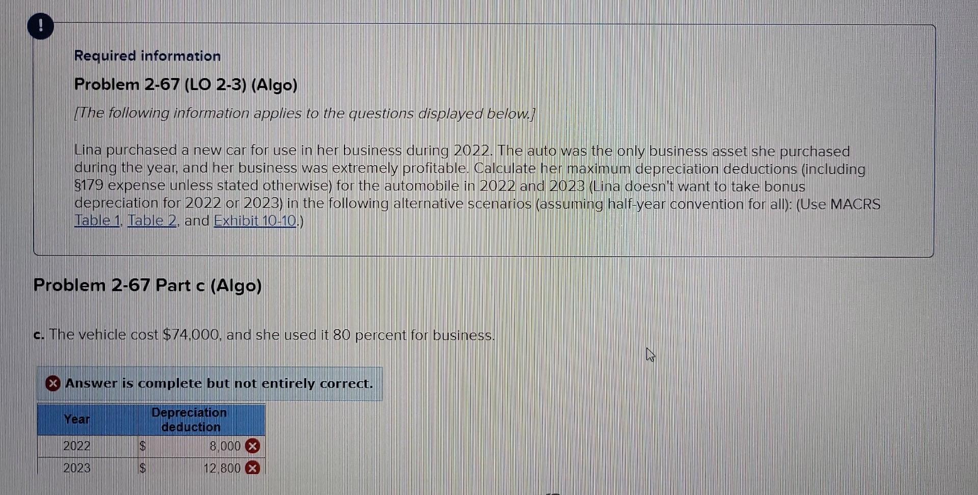 Solved Problem 2-67 (LO 2-3) (Algo) [The following | Chegg.com