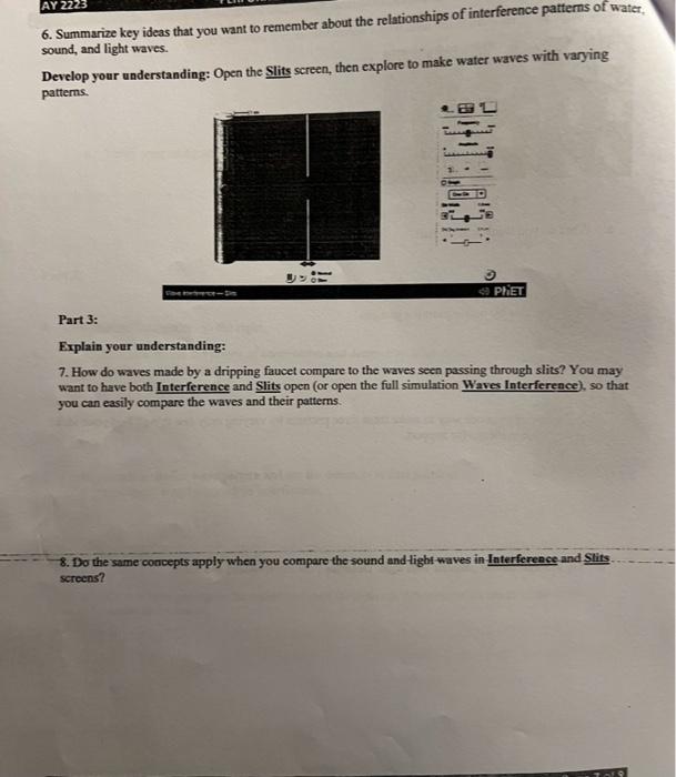 Solved AY 2223 6. Summarize key ideas that you want to | Chegg.com