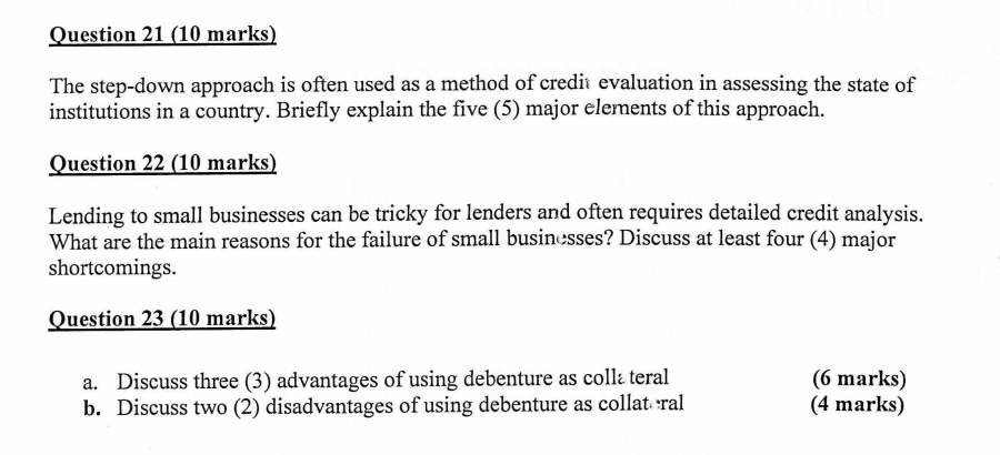 Solved Question 21 (10 ﻿marks)The step-down approach is | Chegg.com