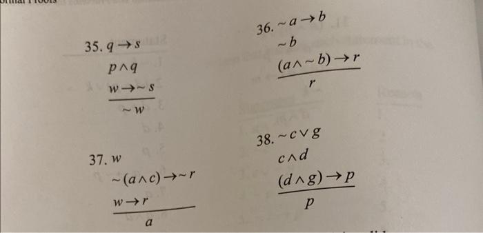 Solved Problems 33−38 are all valid arguments. Construct a | Chegg.com