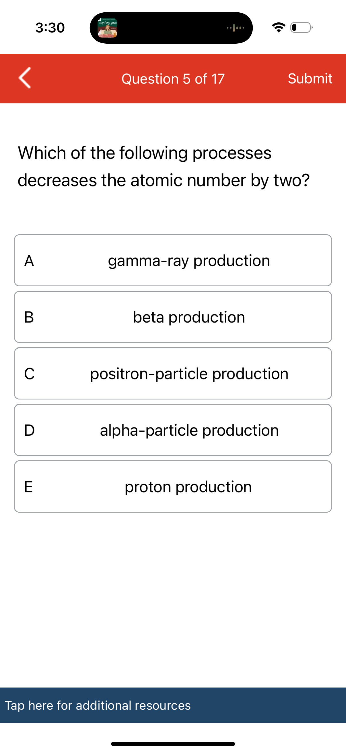 Solved 3:30Question 5 ﻿of 17SubmitWhich of the following | Chegg.com