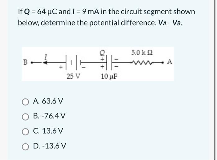 Solved If \\( Q=64 \\mu \\mathrm{C} \\) and \\( I=9 | Chegg.com