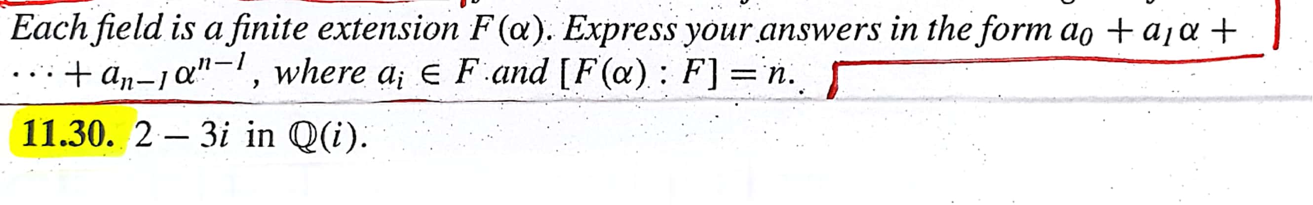 Solved Each field is a finite extension F(α). ﻿Express your | Chegg.com