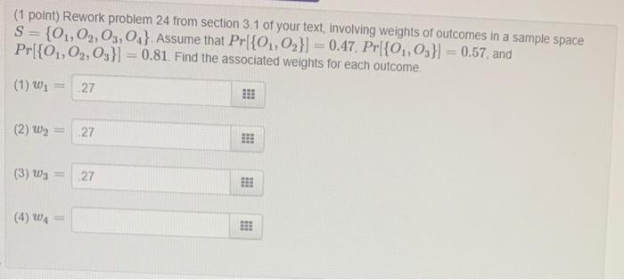 Solved (1 point) Rework problem 24 from section 3.1 of your | Chegg.com