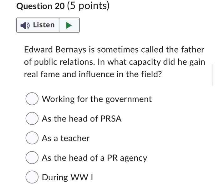 Edward Bernays is sometimes called the father of | Chegg.com