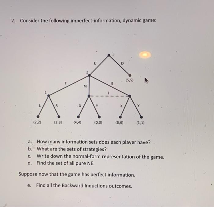 2. Consider the following imperfect-information, | Chegg.com