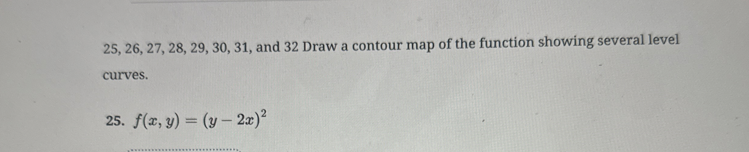 Solved 25,26,27,28,29,30,31, ﻿and 32 ﻿Draw a contour map of | Chegg.com