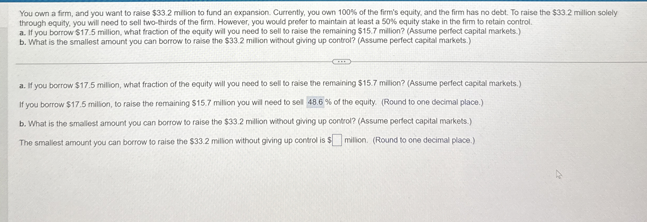 Solved You own a firm, and you want to raise $33.2 ﻿million | Chegg.com