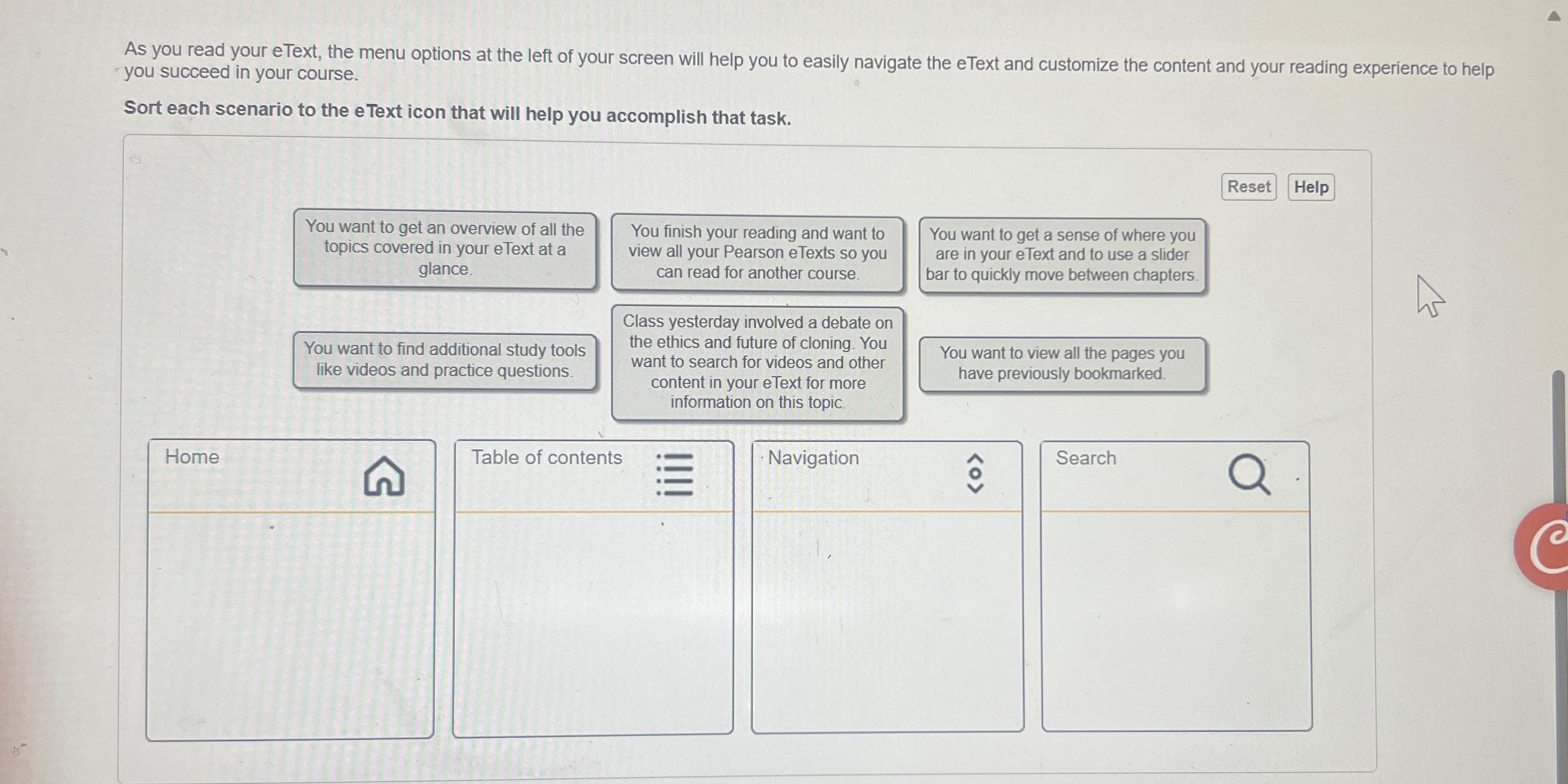 Solved As you read your eText, the menu options at the left | Chegg.com