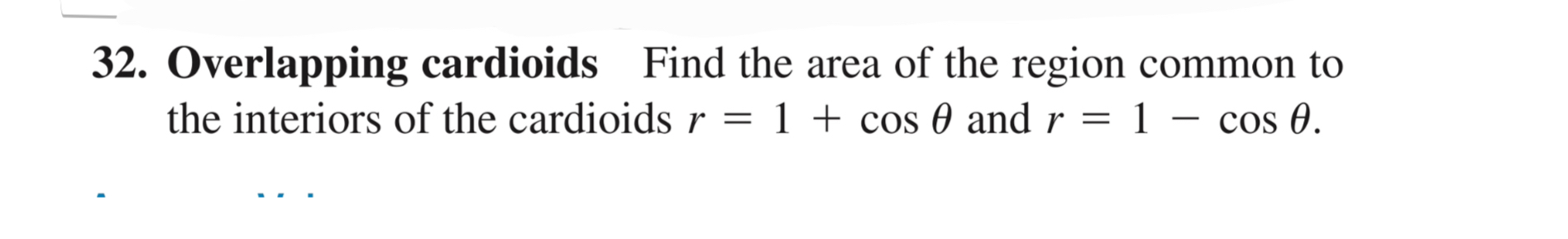 [Solved]: Overlapping cardioids Find the area of the region