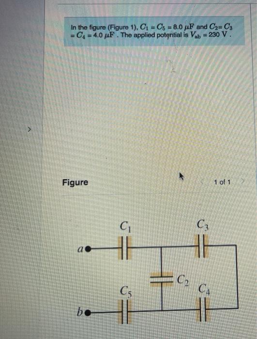 Solved In the figure (Figure 1), C1=Cs = 8.0 F and C2=C3 =C4 | Chegg.com