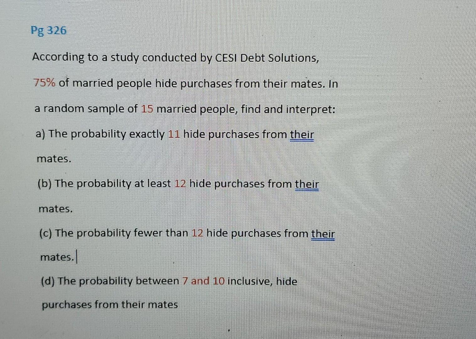 Solved According to a study conducted by CESI Debt | Chegg.com