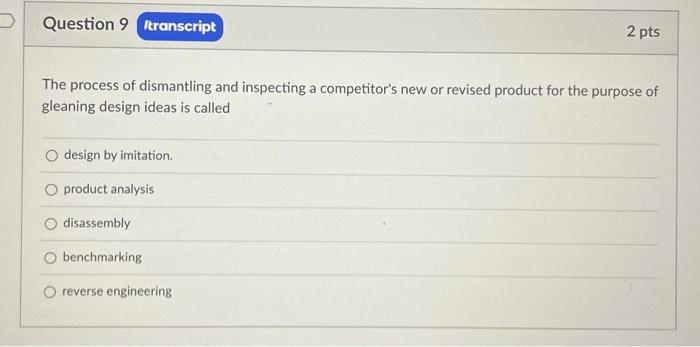 Solved The process of dismantling and inspecting a | Chegg.com
