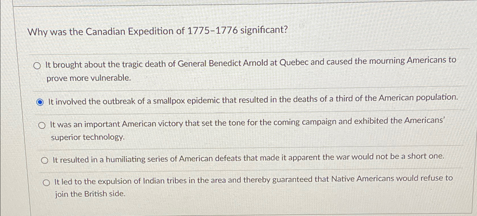 Solved Why was the Canadian Expedition of 1775-1776 | Chegg.com