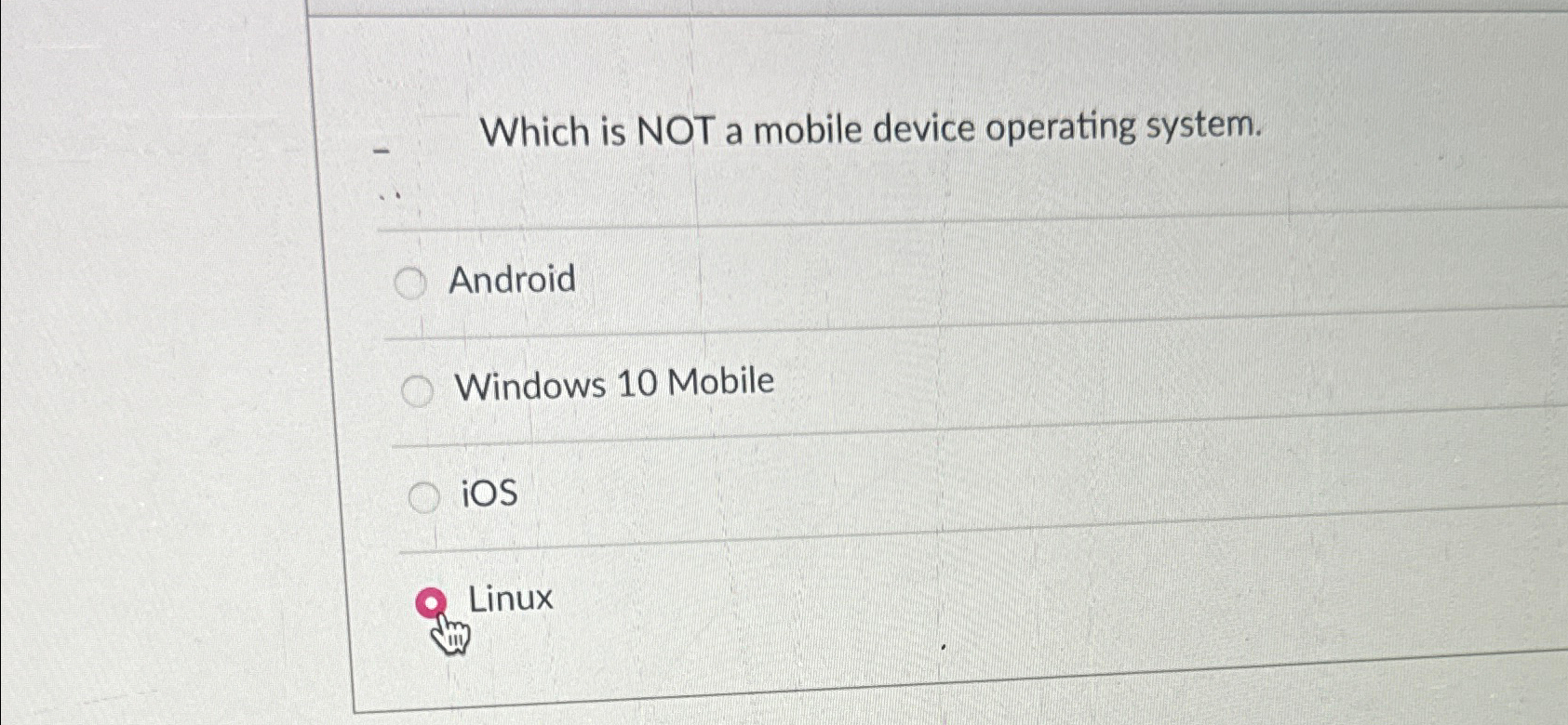 Solved Which is NOT a mobile device operating | Chegg.com