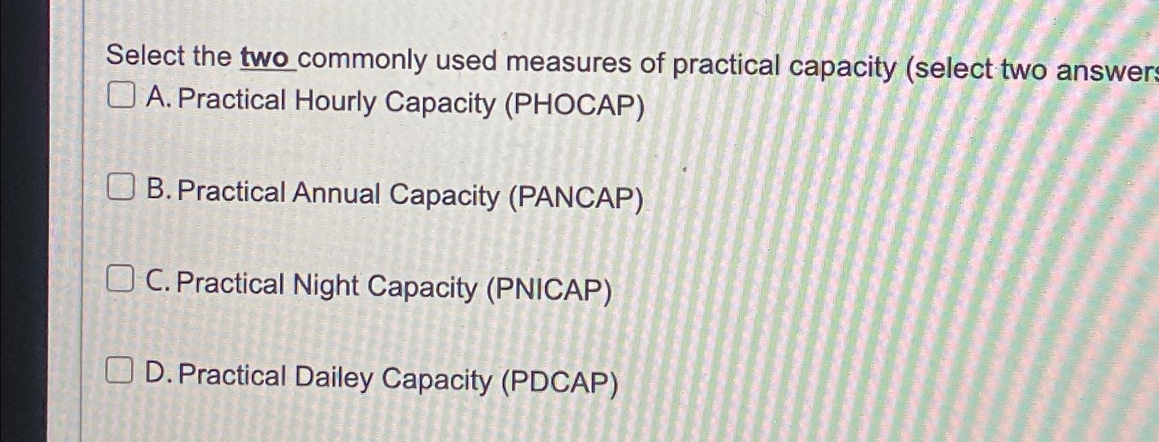 Solved Select the two commonly used measures of practical | Chegg.com