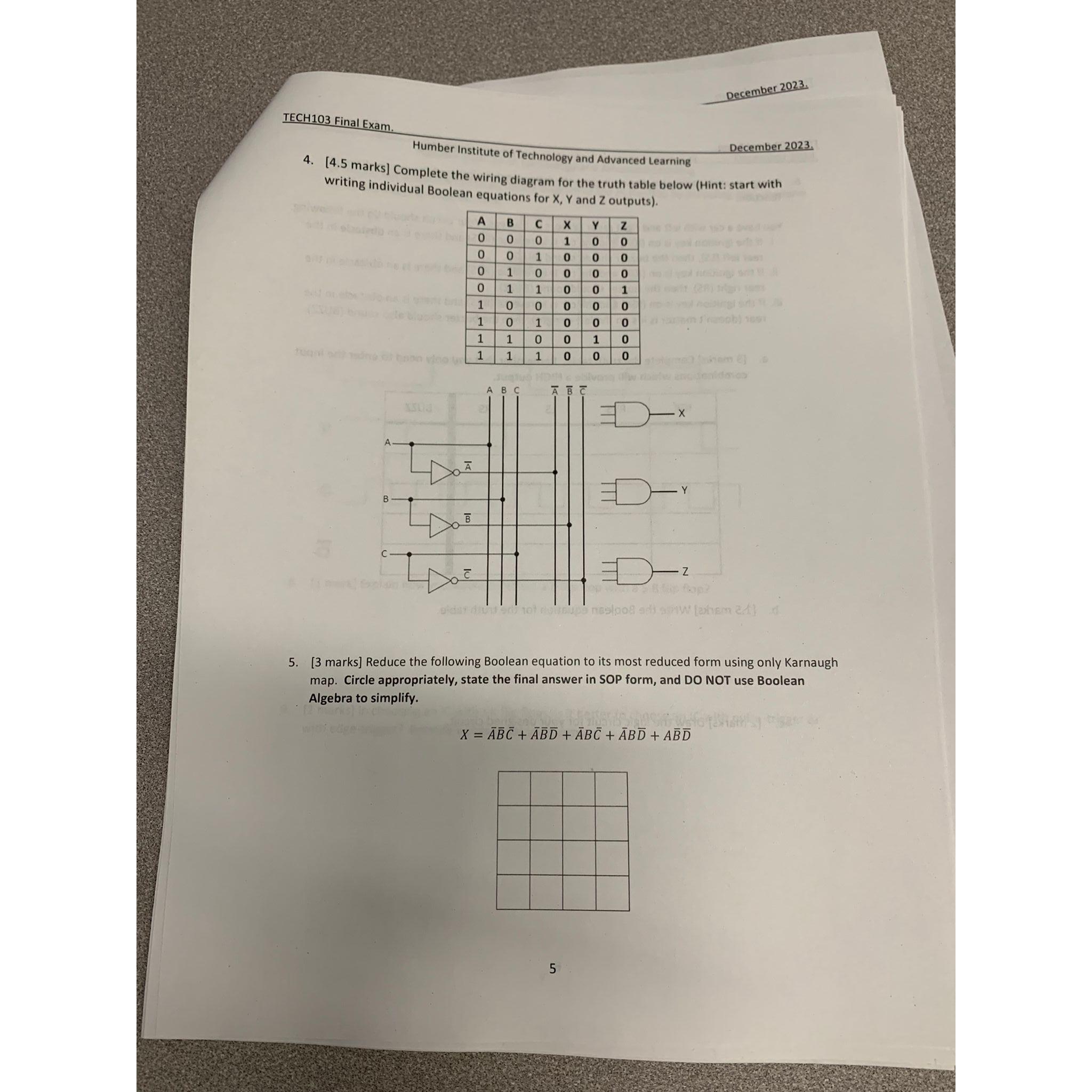 Solved December 2023.TECH103 ﻿Final Exam.Humber Institute of | Chegg.com