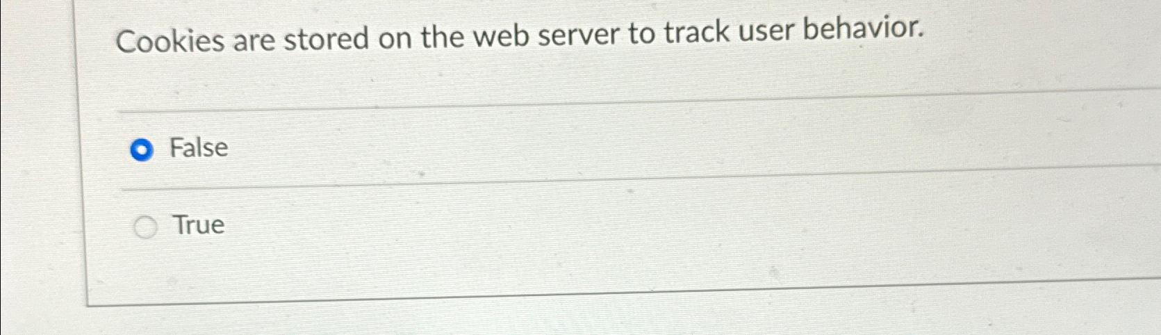 Solved Cookies are stored on the web server to track user | Chegg.com