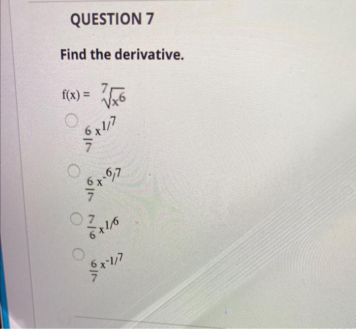 Solved Find the derivative. | Chegg.com
