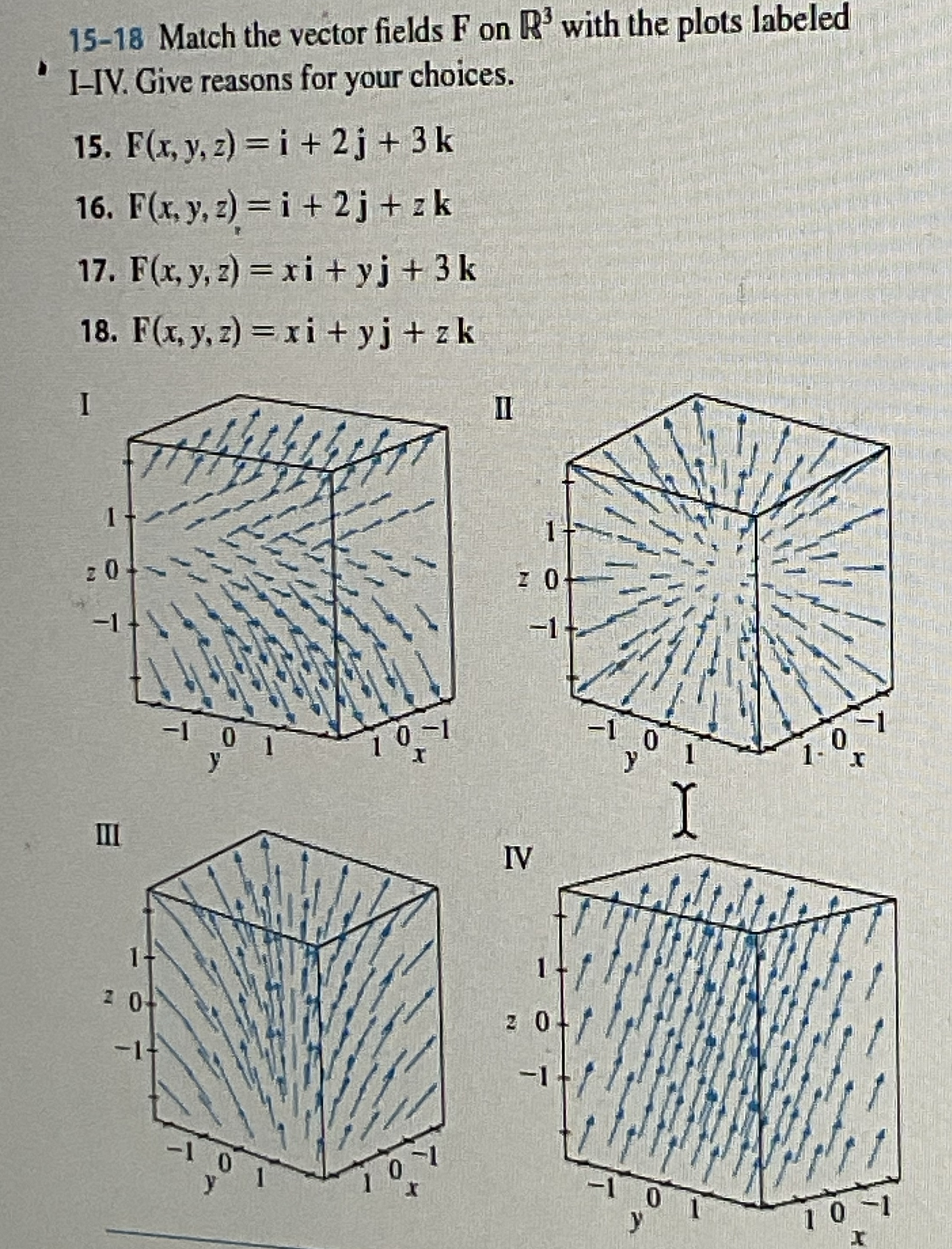 Solved 15-18 ﻿Match the vector fields F ﻿on R3 ﻿with the | Chegg.com