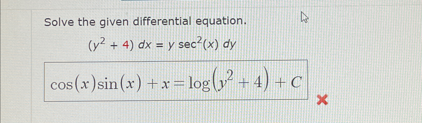 Solve the given differential | Chegg.com
