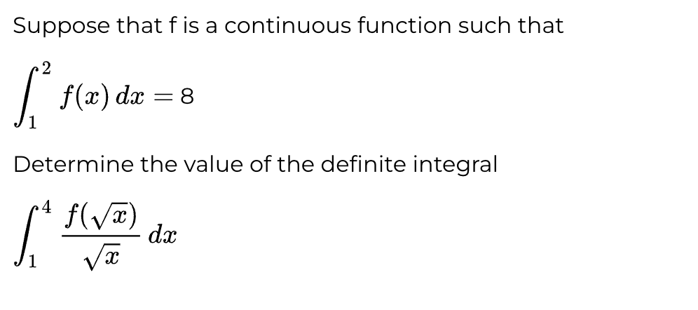 Solved Suppose that f ﻿is a continuous function such | Chegg.com