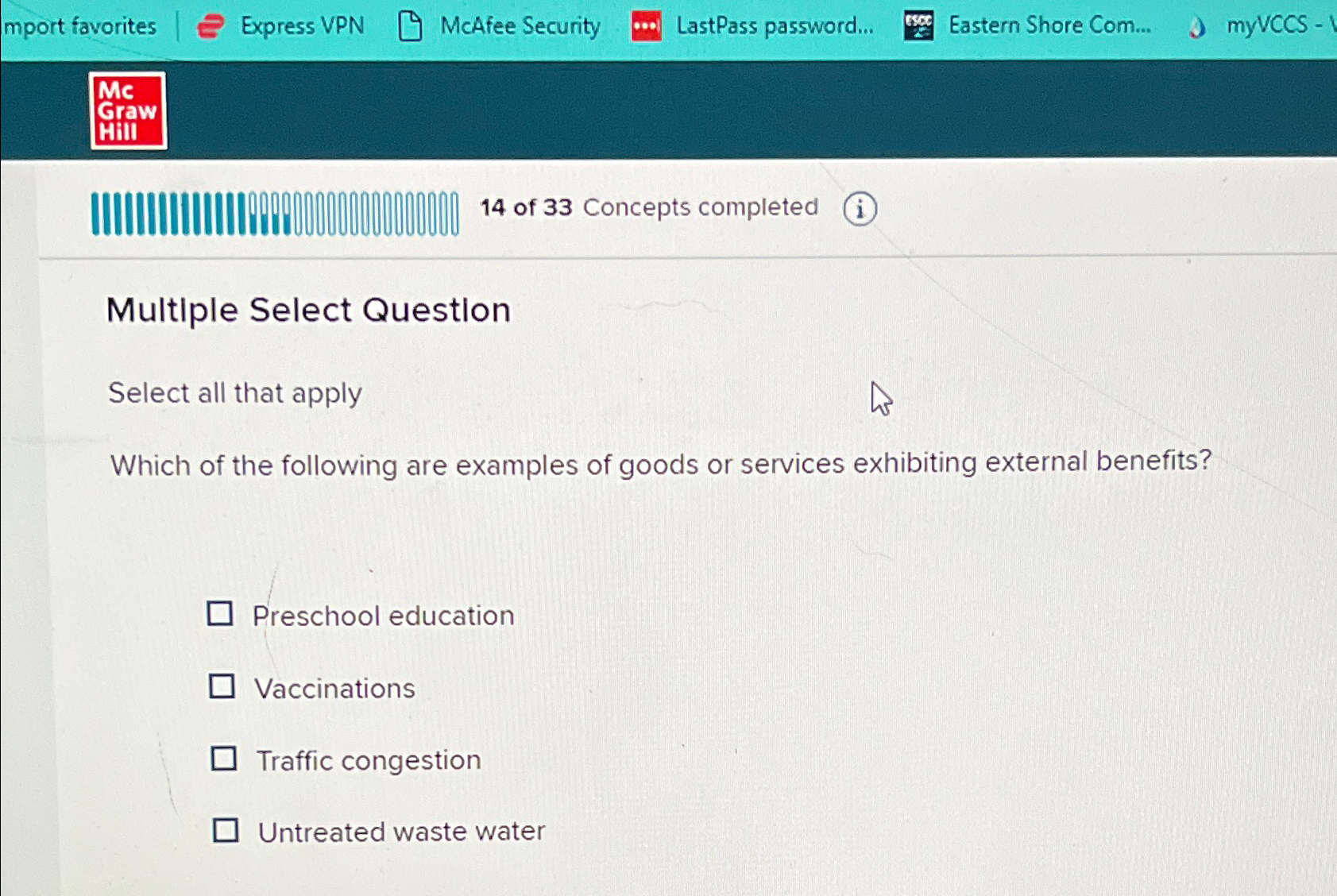 Solved mport favoritesExpress VPNMcAfee SecurityLastPass | Chegg.com