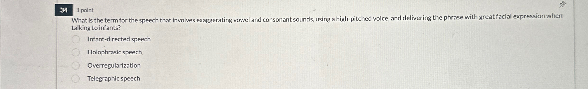 Solved 1 ﻿pointWhat is the term for the speech that involves | Chegg.com