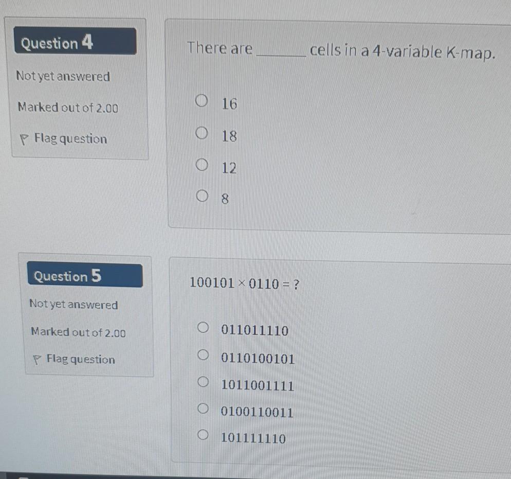 Solved Question 4 There are cells in a 4-variable K-map. Not | Chegg.com