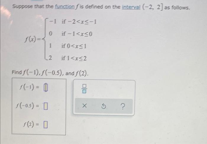 Solved Suppose that the function fis defined on the interval | Chegg.com