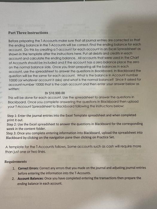 Solved Part One Instructions Record the September 2023 | Chegg.com