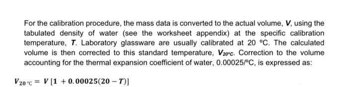 Calculation of the corrected volume:Complete the | Chegg.com