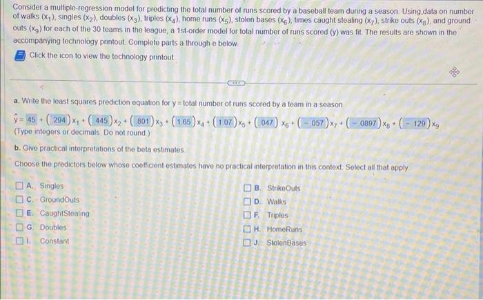 Solved Consider a multiple-regression model for predicting | Chegg.com