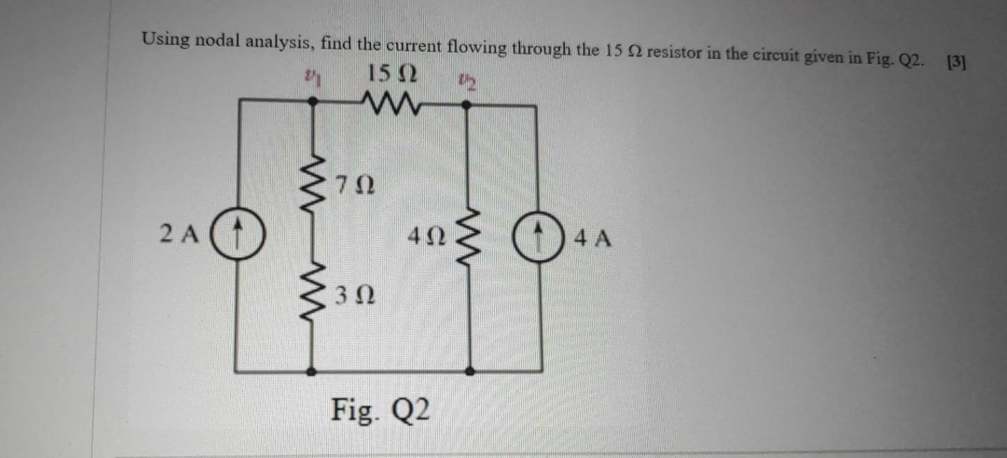 Solved Using nodal analysis, find the current flowing | Chegg.com