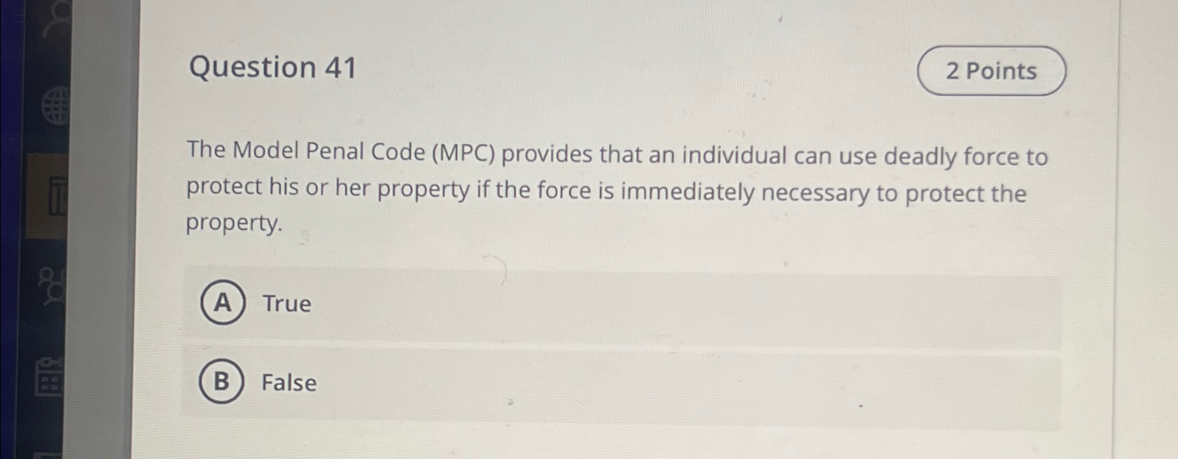 Solved Question 41The Model Penal Code (MPC) ﻿provides that | Chegg.com