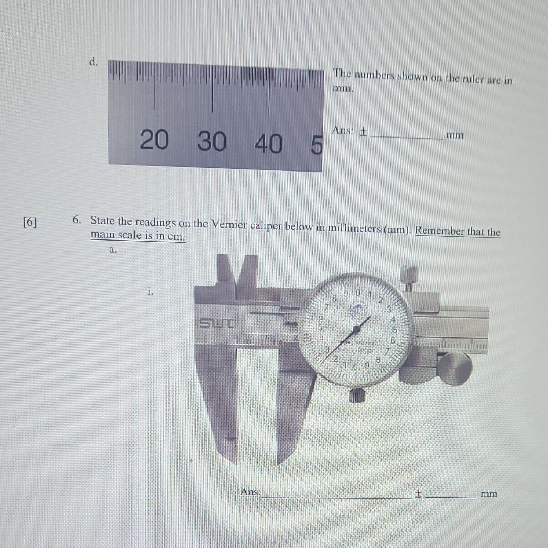 Solved 5. What is the least count on the measuring devices | Chegg.com