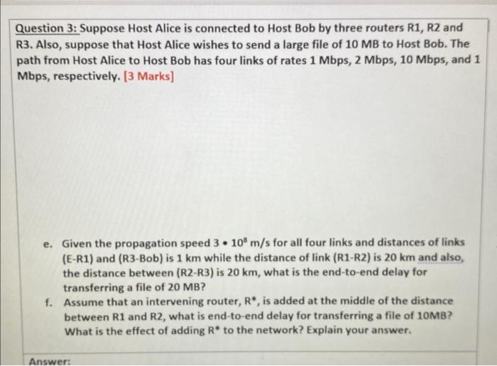 Solved Question 3: Suppose Host Alice is connected to Host | Chegg.com