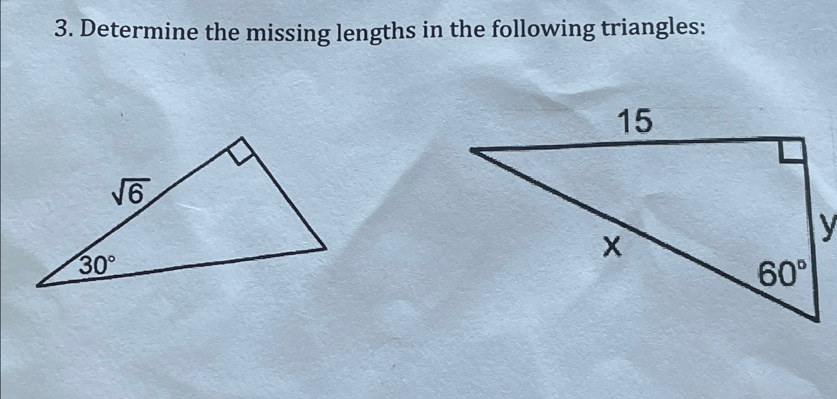 Solved Determine the missing lengths in the following | Chegg.com