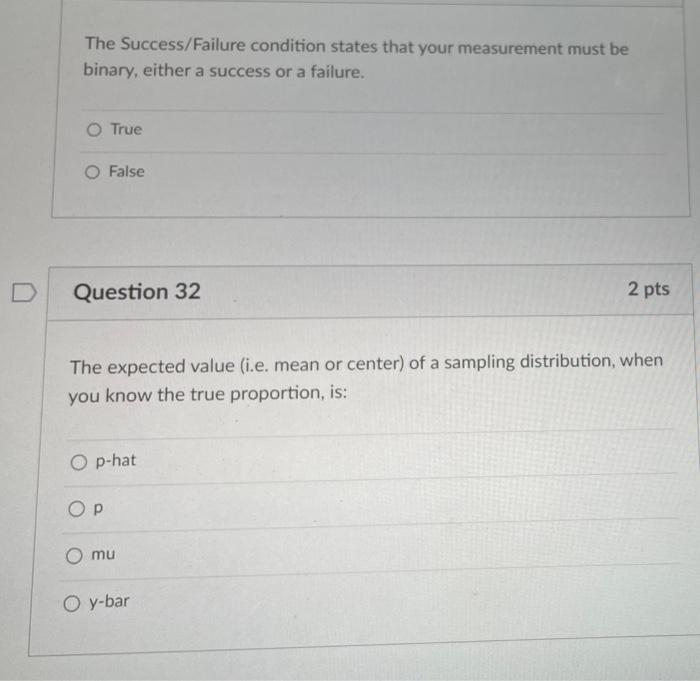 Solved The Success/Failure condition states that your | Chegg.com