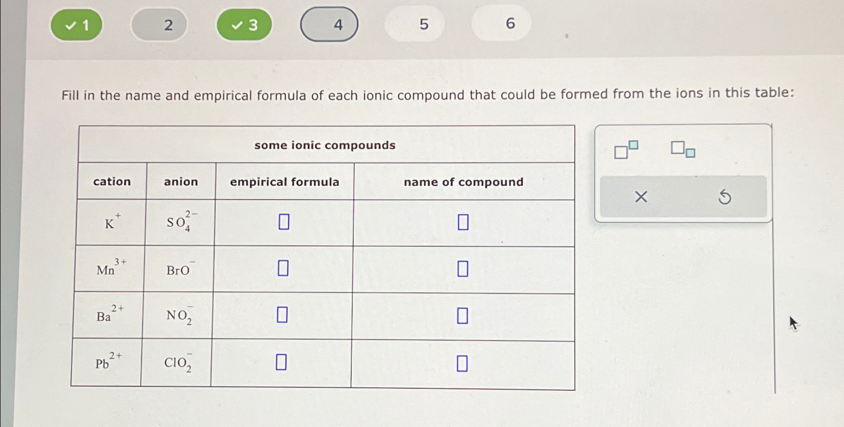 Solved 1\\n2\\n 3\\n5\\n6\\nFill in the name and empirical | Chegg.com