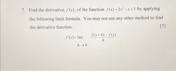 Solved Find the derivative, f′(x), of the function | Chegg.com