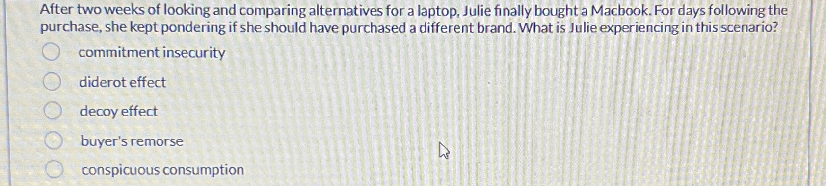 Solved After two weeks of looking and comparing alternatives | Chegg.com